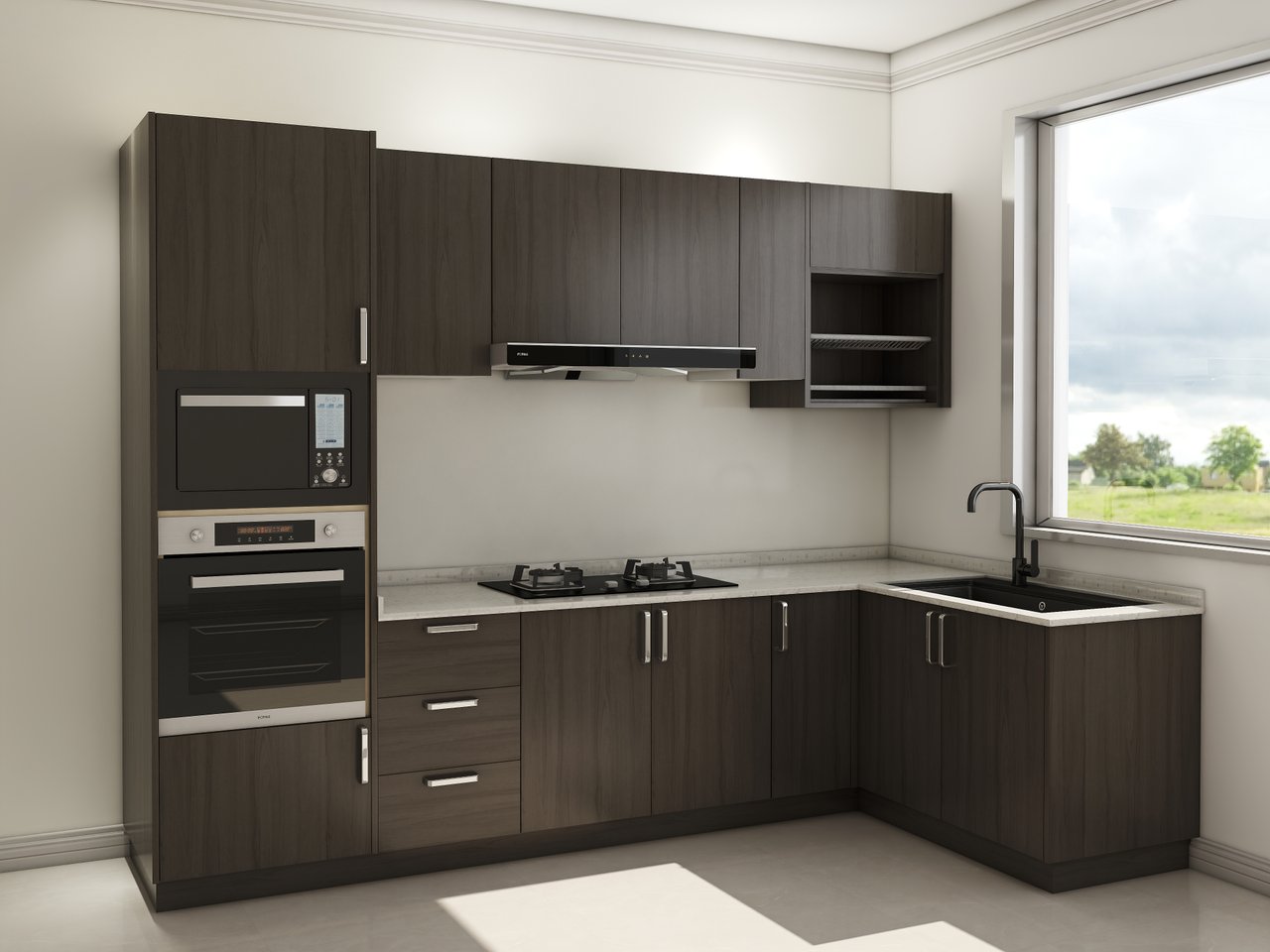 Melamine Body | Blockboard Door | Pocelyn Table Top - Kitchen Cabinet ...